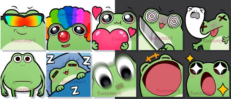 10 Cute Frog Emotes SET 1 Twitch and Discord - Etsy