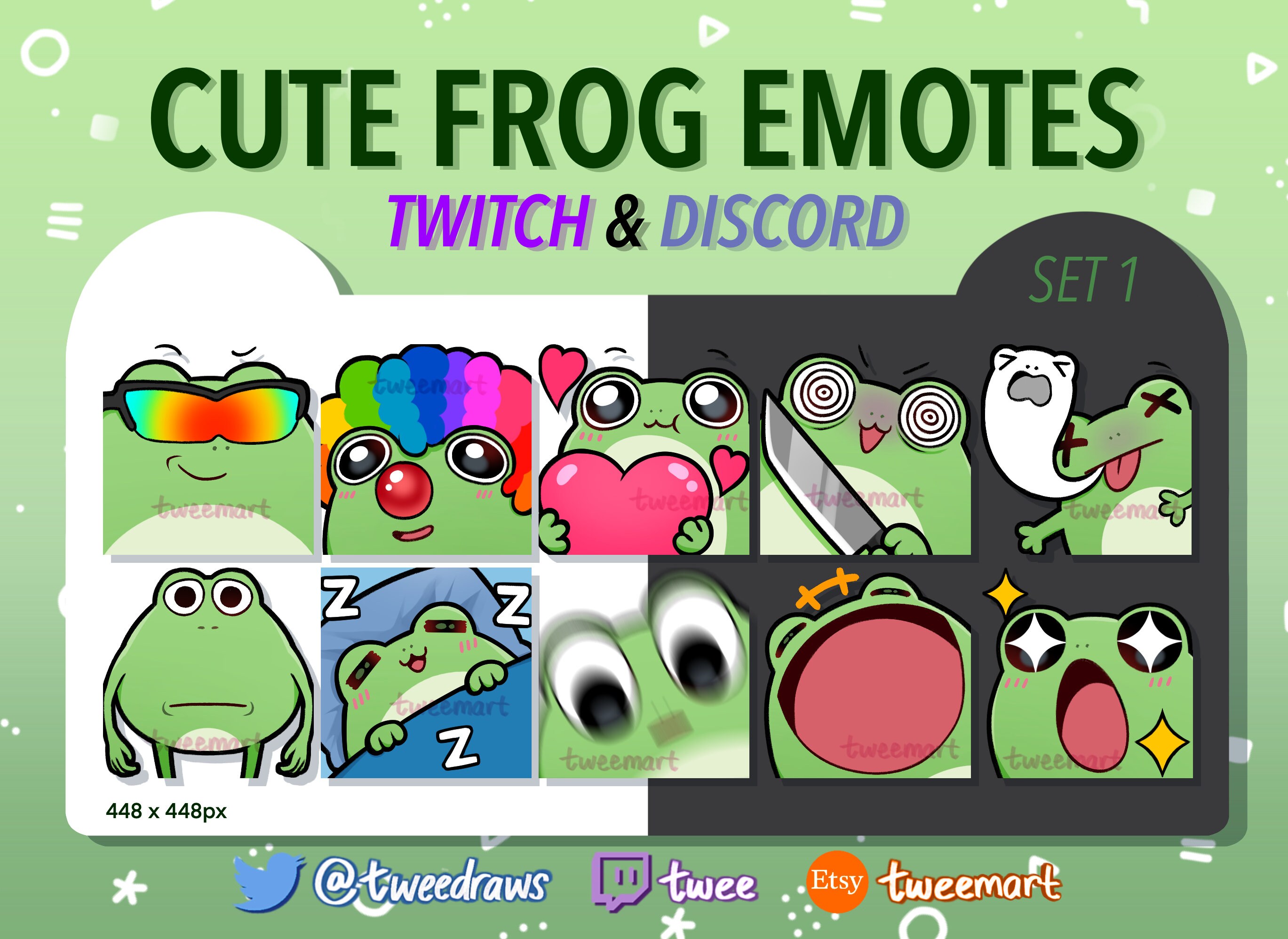 10 Cute Frog Emotes SET 1 Twitch and Discord - Etsy