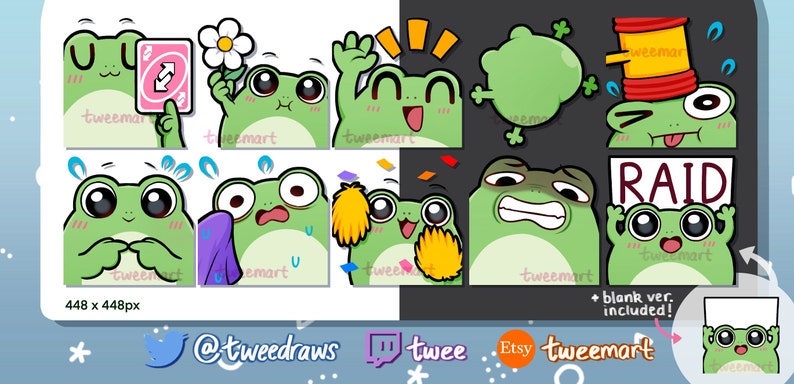 50 Cute Frog Emotes Twitch and Discord - Etsy