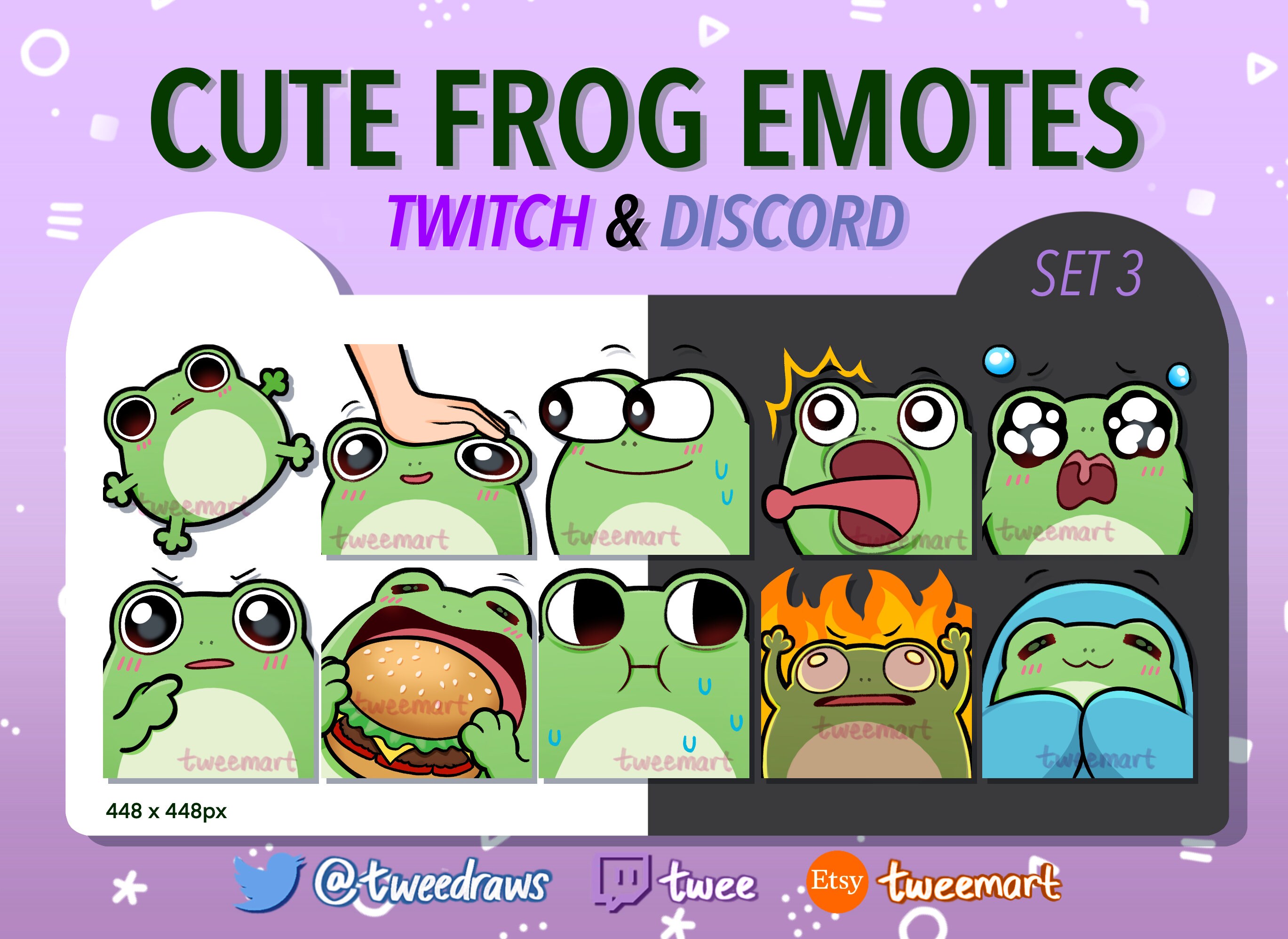 10 Cute Frog Emotes (SET 3) | Twitch and Discord | - Etsy