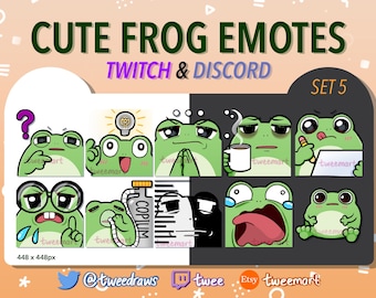 10 Cute Frog Emotes (SET 3) | Twitch and Discord | - Etsy
