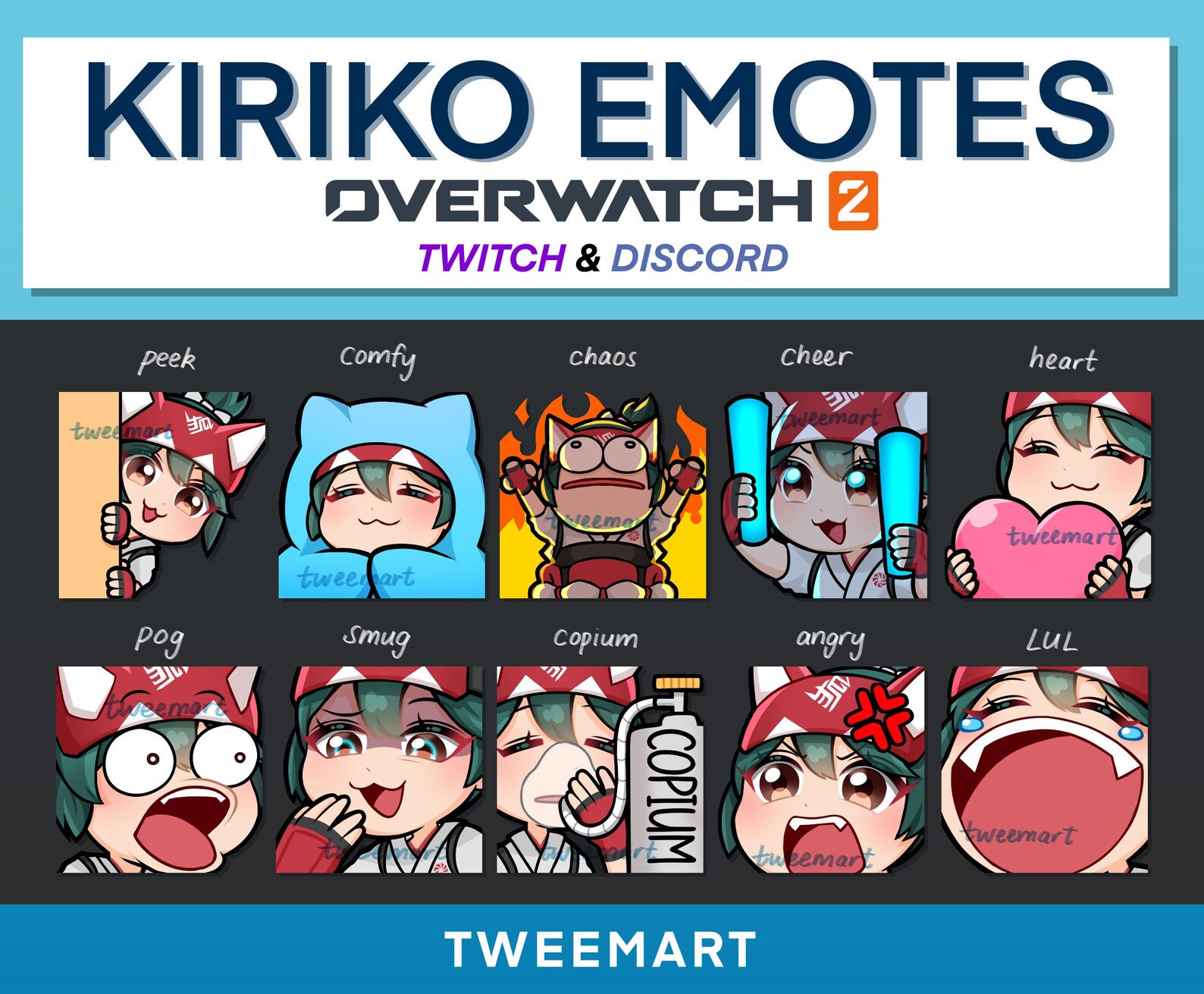 10 Kiriko Emotes | OVERWATCH 2 | Twitch & Discord - Etsy