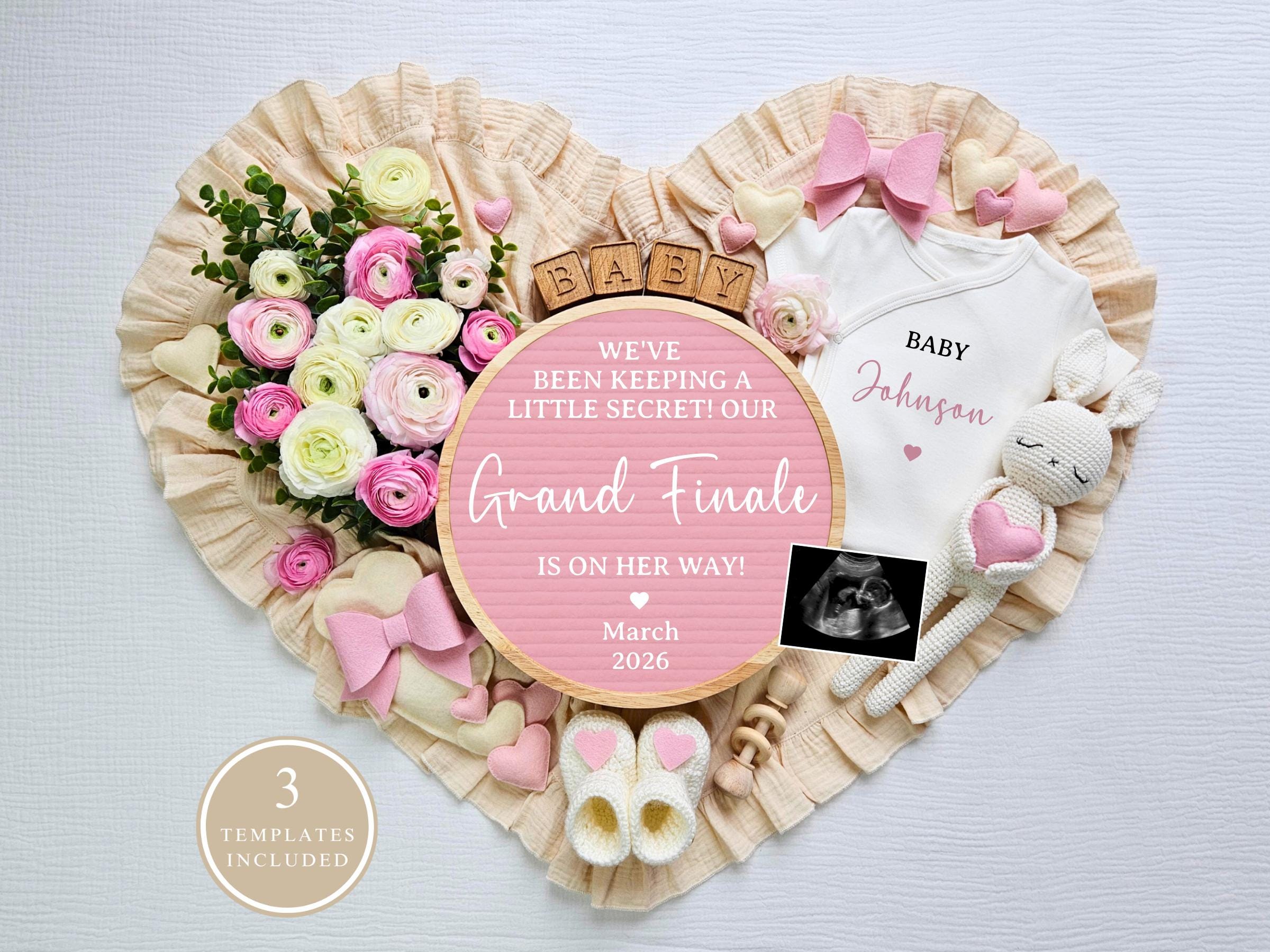 Grand Finale Baby Girl Pregnancy Announcement Digital Baby Announce ...