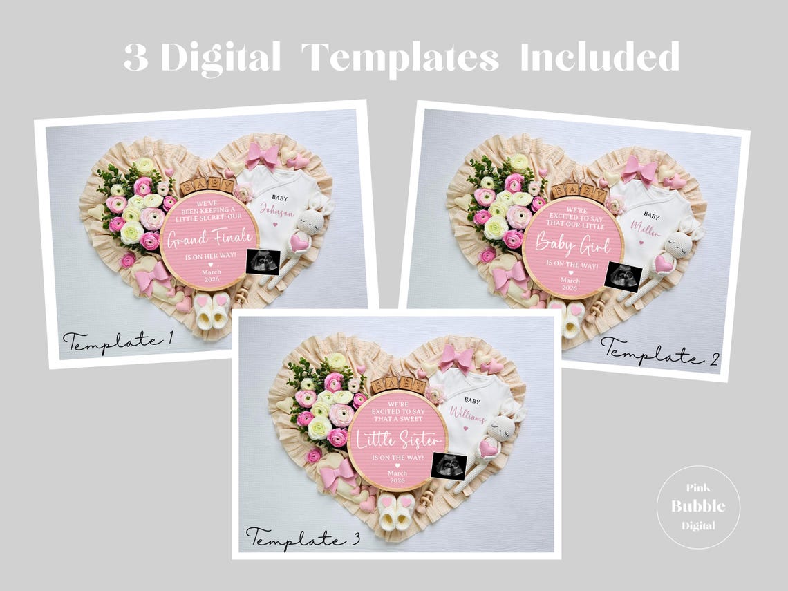 Grand Finale Baby Girl Pregnancy Announcement Digital Baby Announce ...