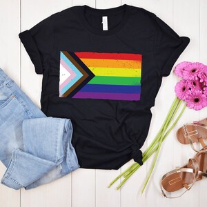 LGBTQ Black Pride Flag Shirt, Rainbow Flag Shirt, Gay Rainbow Shirt ...