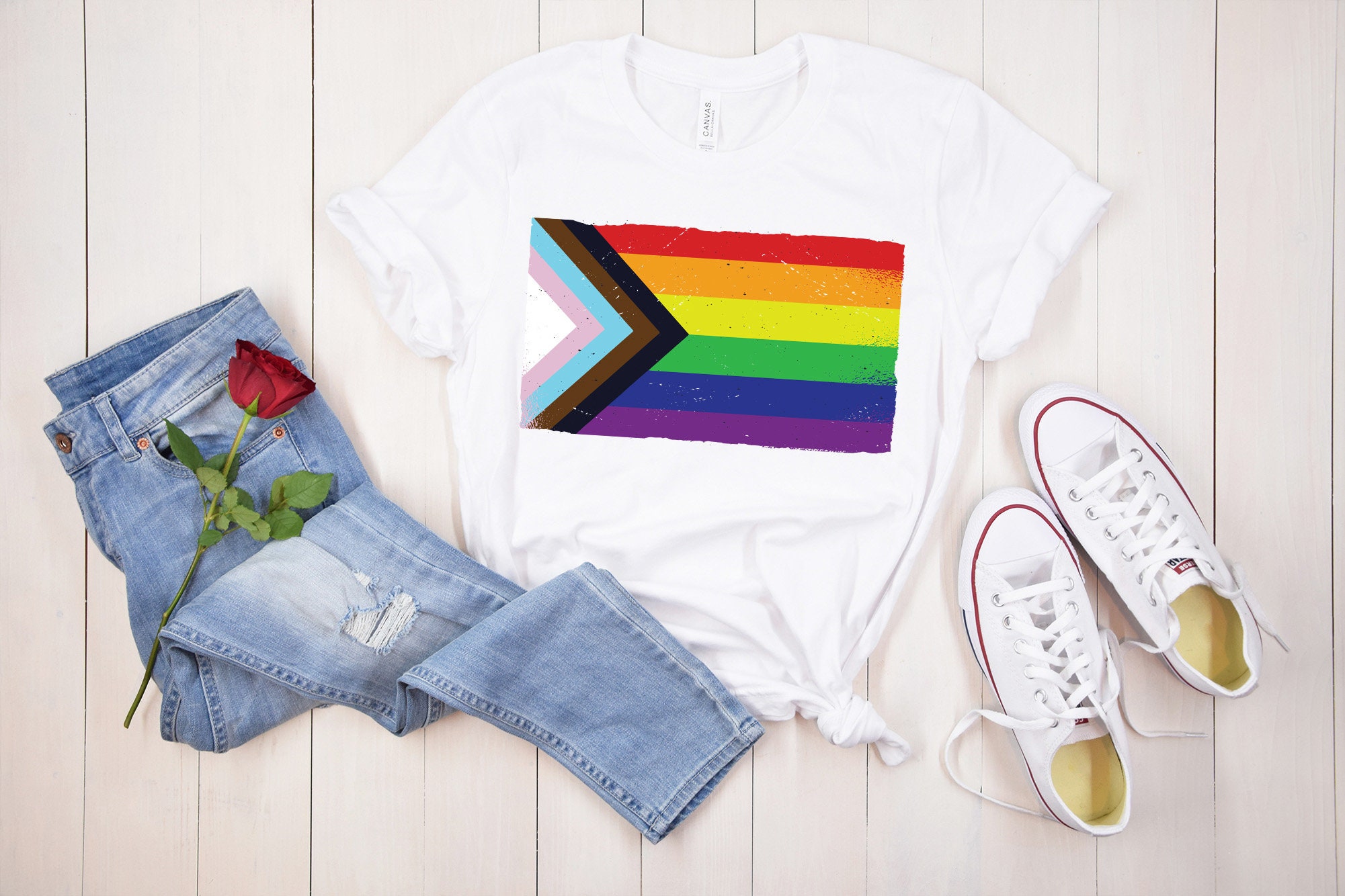 LGBTQ Black Pride Flag Shirt, Rainbow Flag Shirt, Gay Rainbow Shirt ...