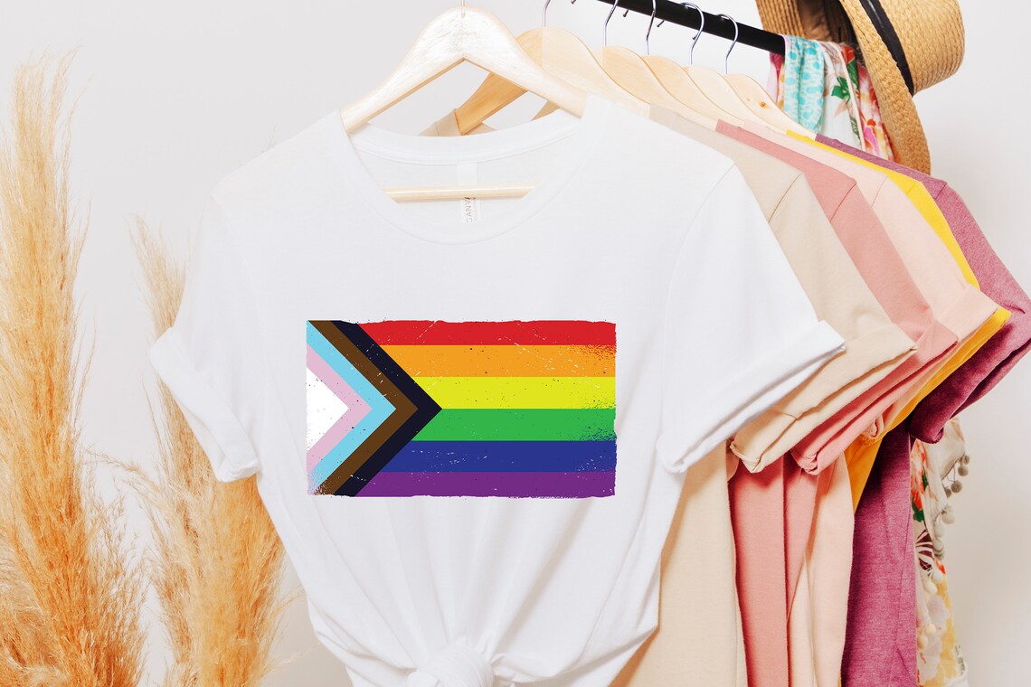 LGBTQ Black Pride Flag Shirt, Rainbow Flag Shirt, Gay Rainbow Shirt ...