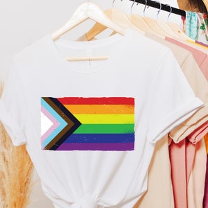 LGBTQ Black Pride Flag Shirt, Rainbow Flag Shirt, Gay Rainbow Shirt ...