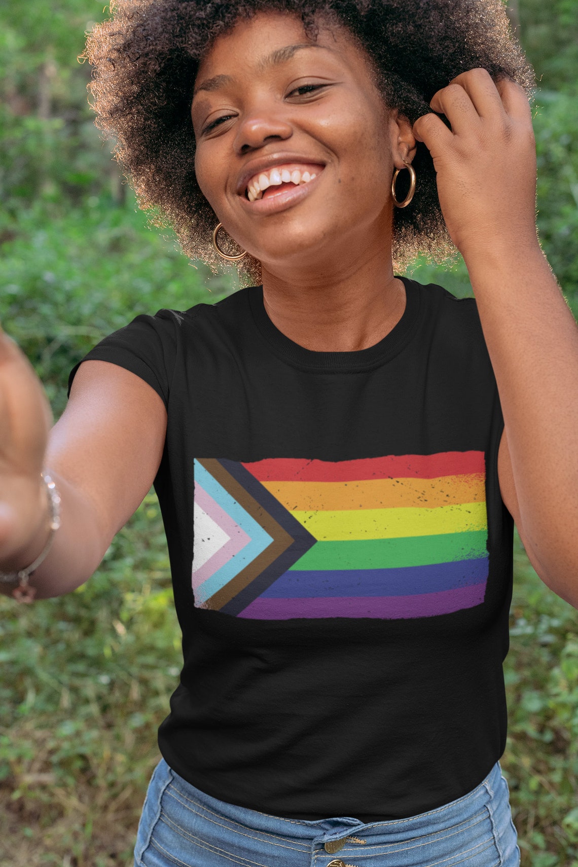 LGBTQ Black Pride Flag Shirt, Rainbow Flag Shirt, Gay Rainbow Shirt ...