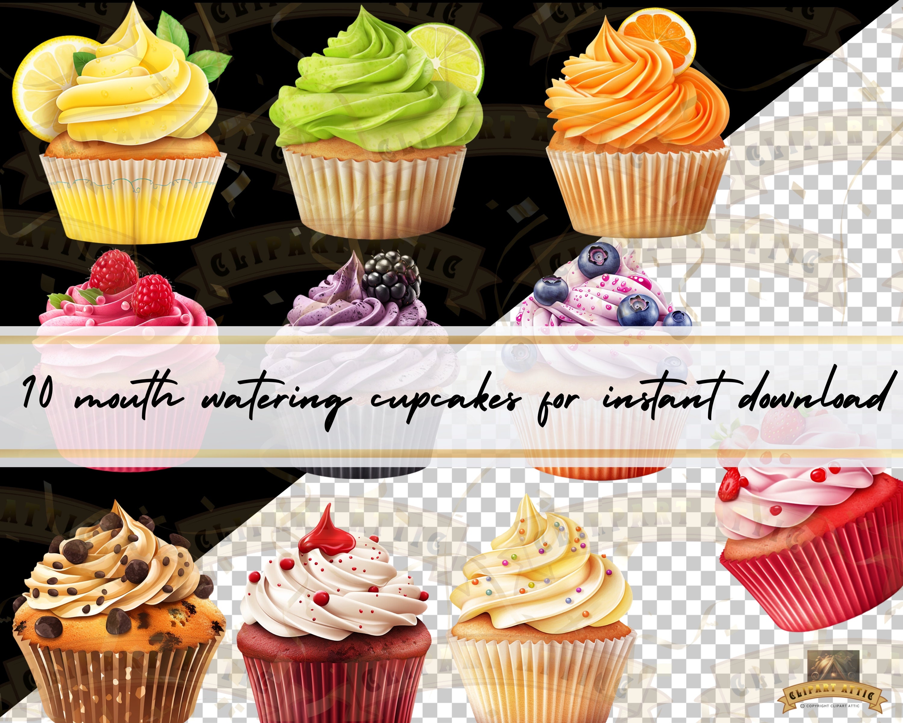 Glass Effect Cupcake Tier Cupcake Clipart Interactive Template Clip Art Project in Canvatm Tip ...
