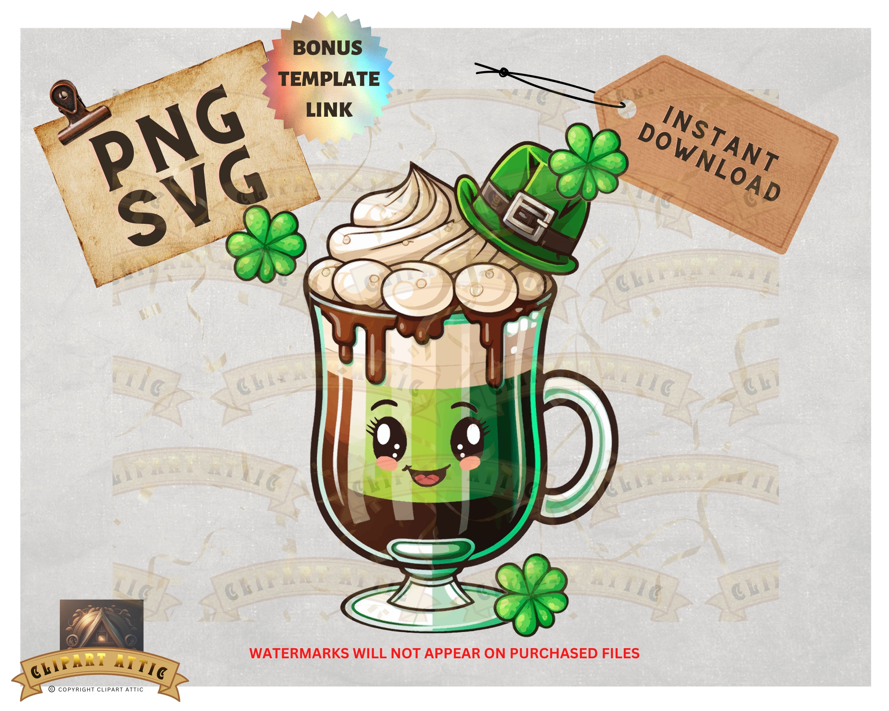 Saint Patrick's Day IRISH Coffee PNG, SVG Included, Commercial Print ...