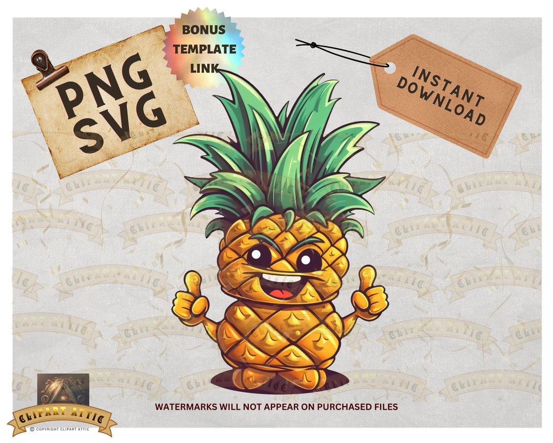 Summer Pineapple PNG, Thumbs up Clipart, Funny Digital Download ...