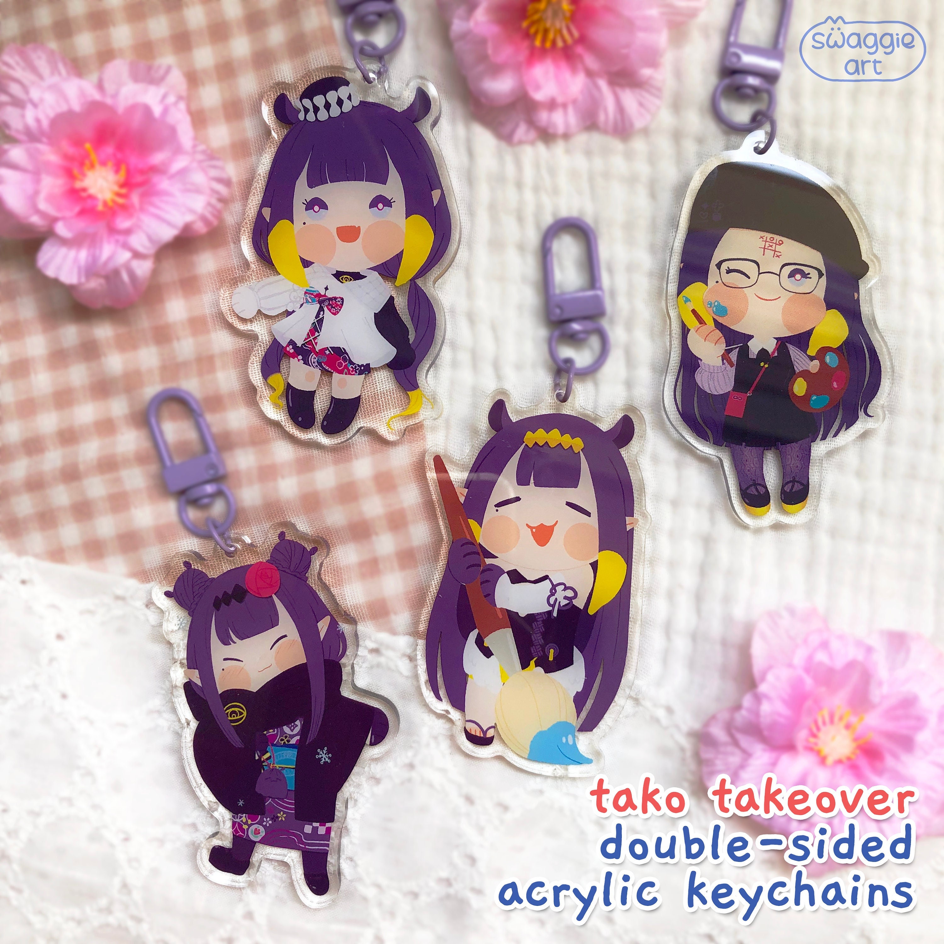 Hololive Myth Holoen Ina Tako Takeover Double Sided Acrylic Keychain - Etsy