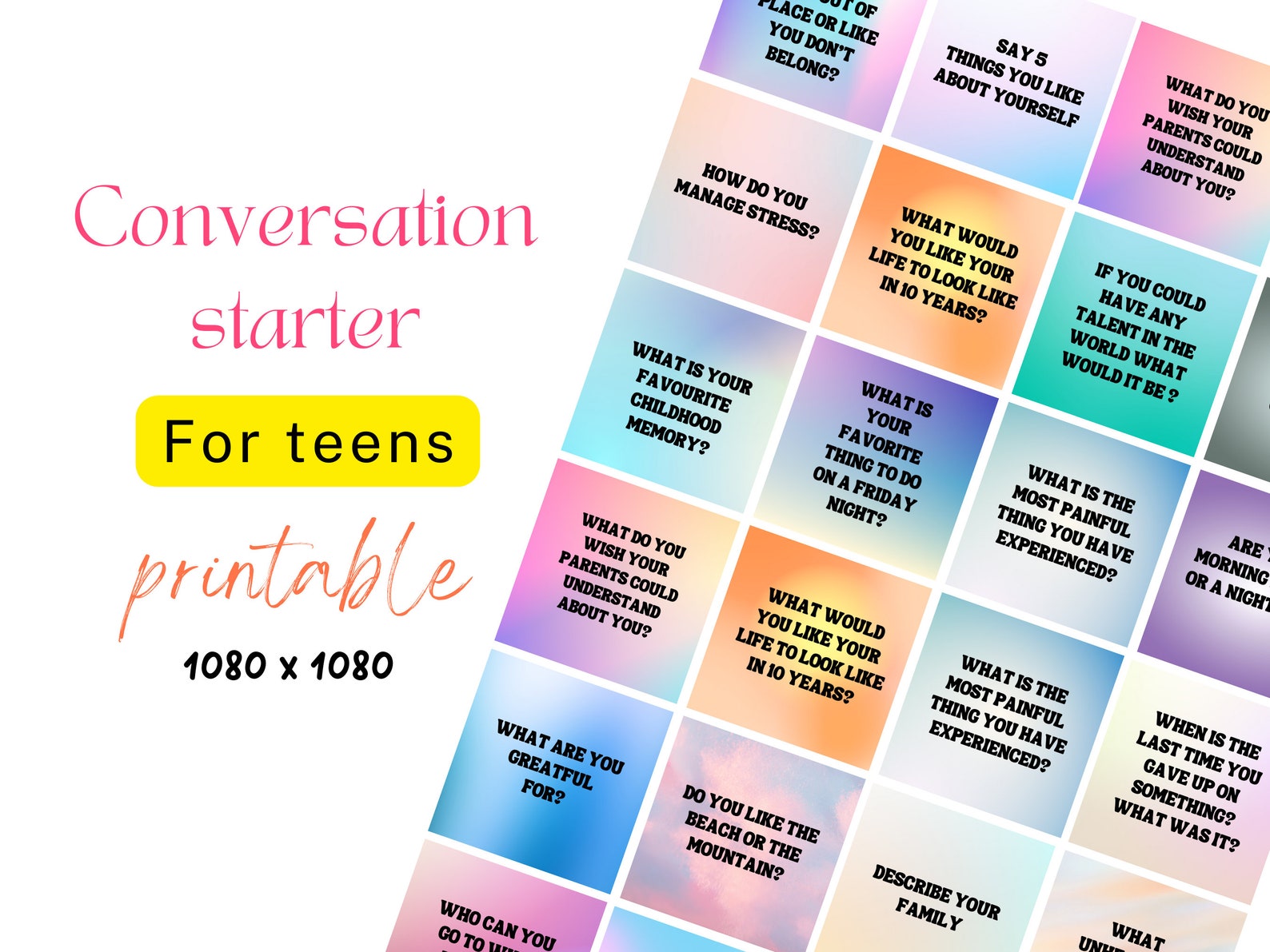 Health Conversation Questions, Counseling Flash Cards, Conversation ...