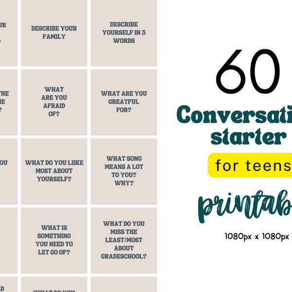 Conversation Starter Cards for Therapists - Etsy