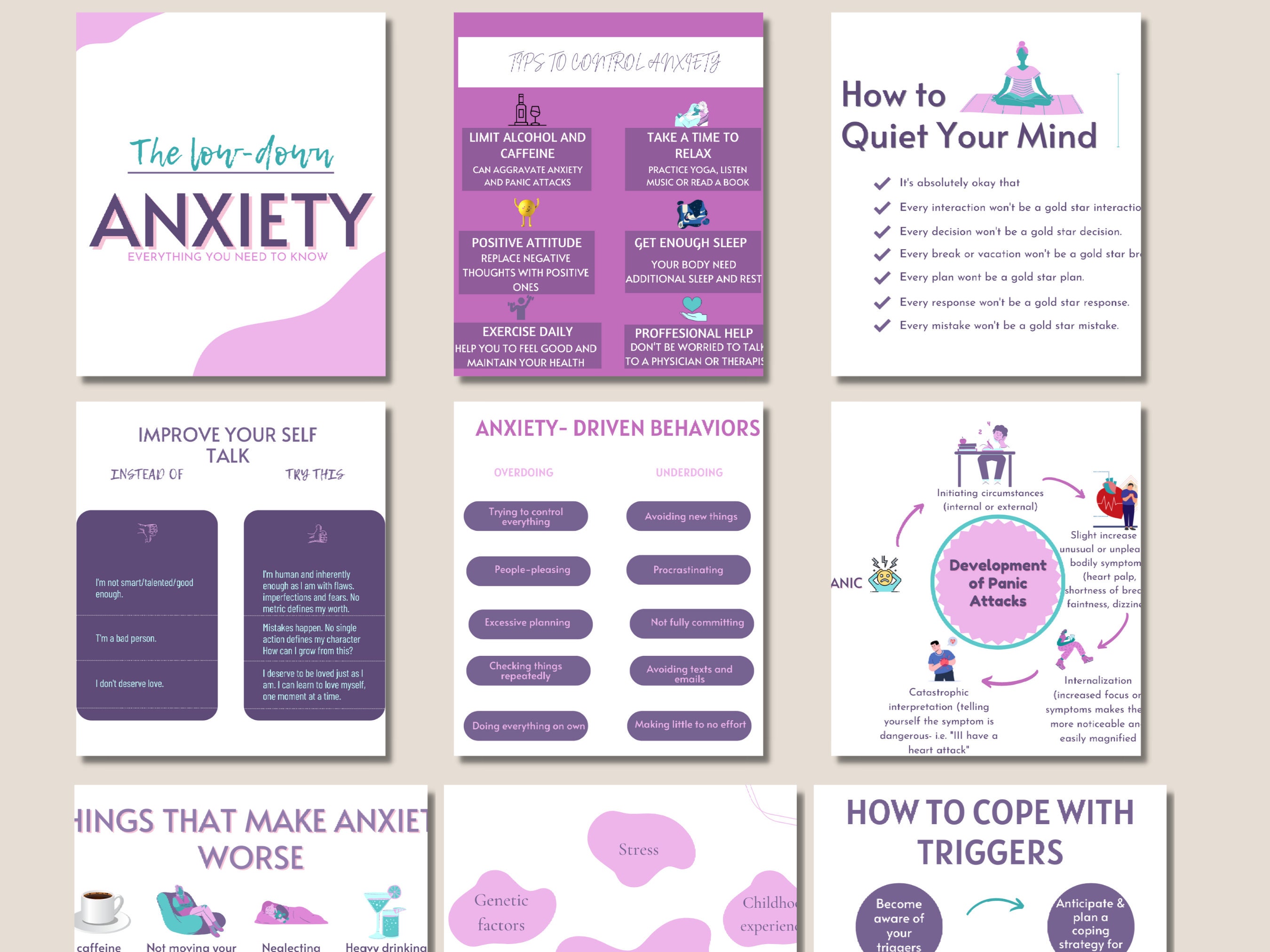 Anxiety Instagram Templates Therapy Worksheet Anxiety - Etsy