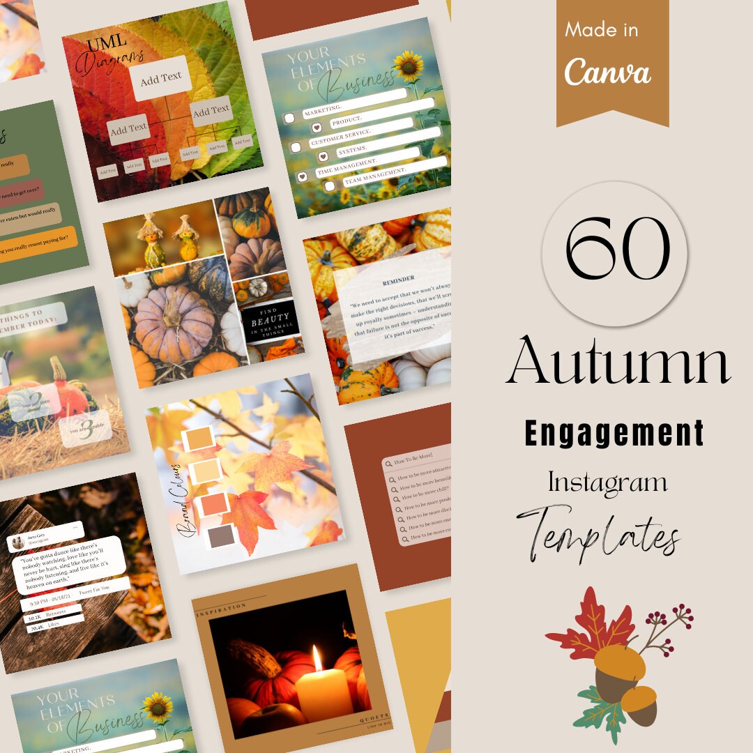 Autumn Social Media Engagement Posts, Thanksgiving Instagram Engagement ...