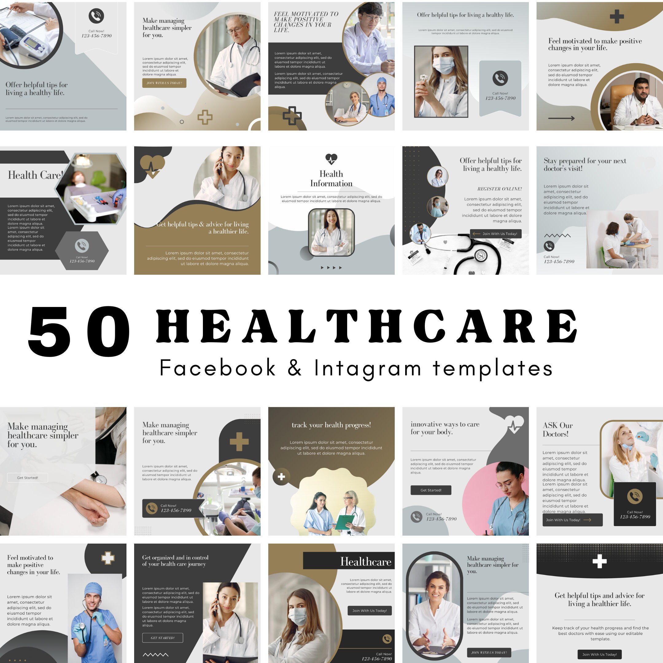 50 Medical Doctor Instagram Template Canva, Post and Story IG Template ...