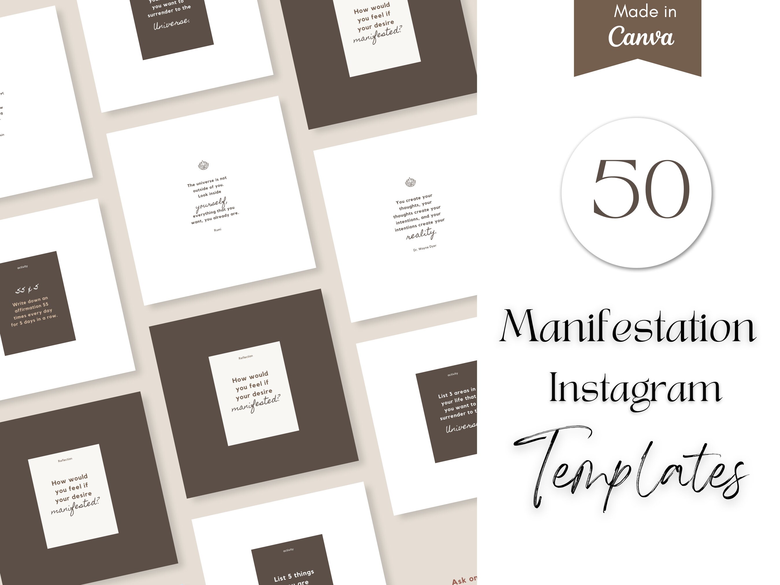50 Engagement Booster Manifestation Instagram Templates Law - Etsy