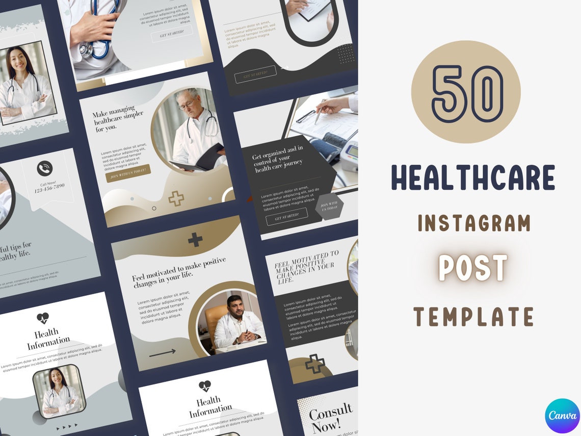 50 Medical Doctor Instagram Template Canva, Post and Story IG Template ...