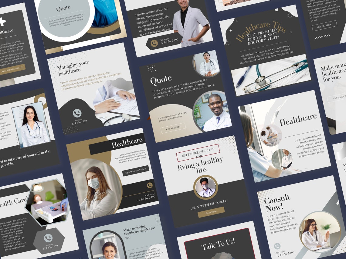 50 Medical Doctor Instagram Template Canva, Post and Story IG Template ...