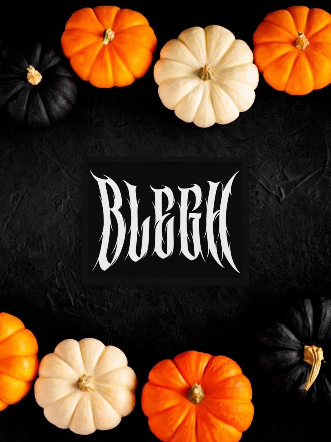BLEGH Black Metalhead Print, Spooky Halloween Decor, Horror Art - Etsy