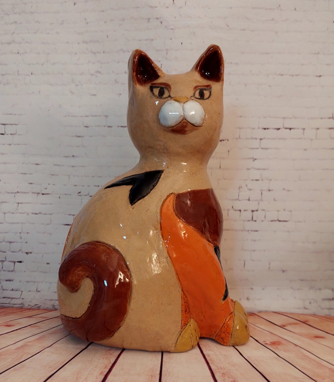 Ceramic Cat Sculpture , Pottery Cat Décor, Sculpture, Cat Lovers Gift ...