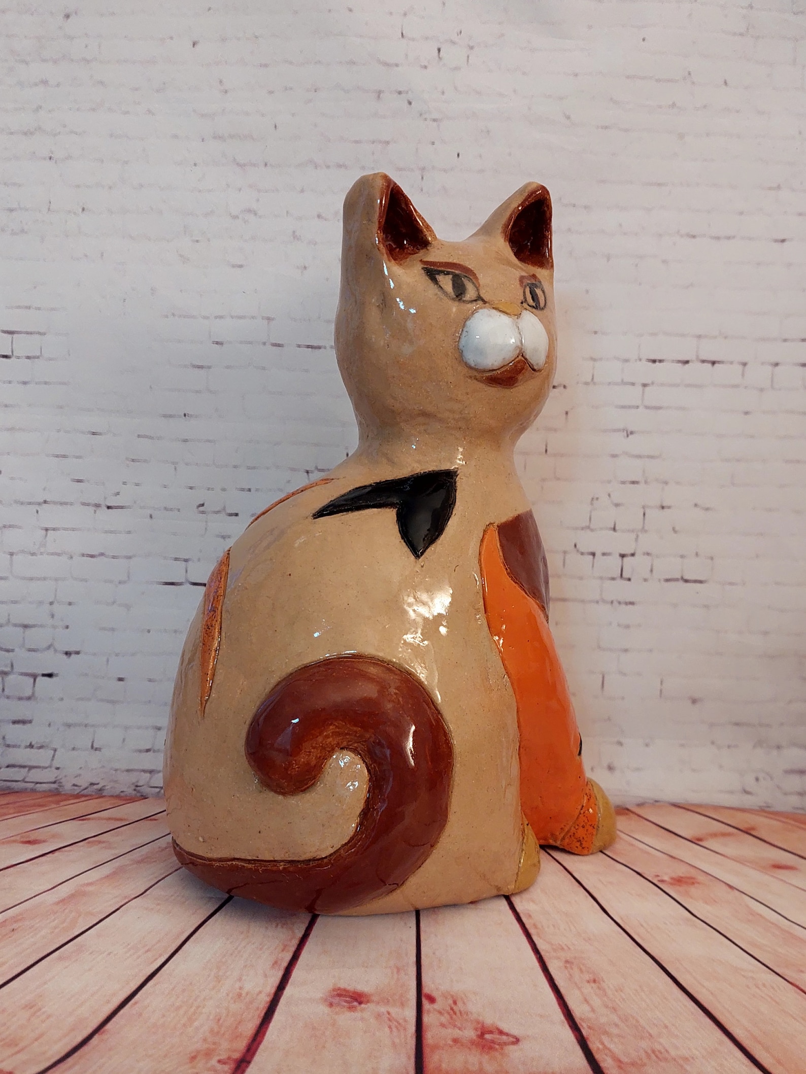Ceramic Cat Sculpture , Pottery Cat Décor, Sculpture, Cat Lovers Gift ...