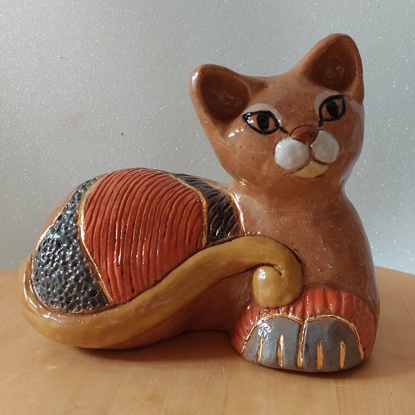 Ceramic Cat Figurine - Etsy