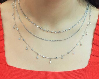 3 Row Necklace - Etsy