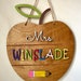 Custom Wood Teacher Sign Apple Teacher Gift Personalized - Etsy
