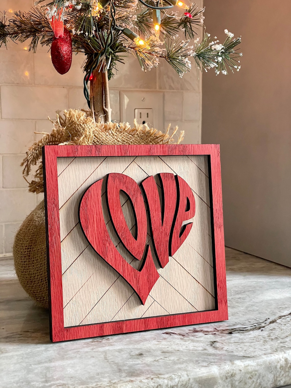 Valentine's Day Love Sign Laser Cut Wood Heart Sign - Etsy