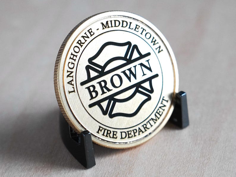 Personalized Firefighter Challenge Coin, Custom Engraved Retirement ...