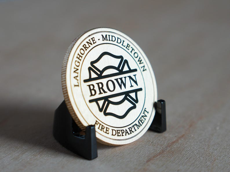 Personalized Firefighter Challenge Coin, Custom Engraved Retirement ...