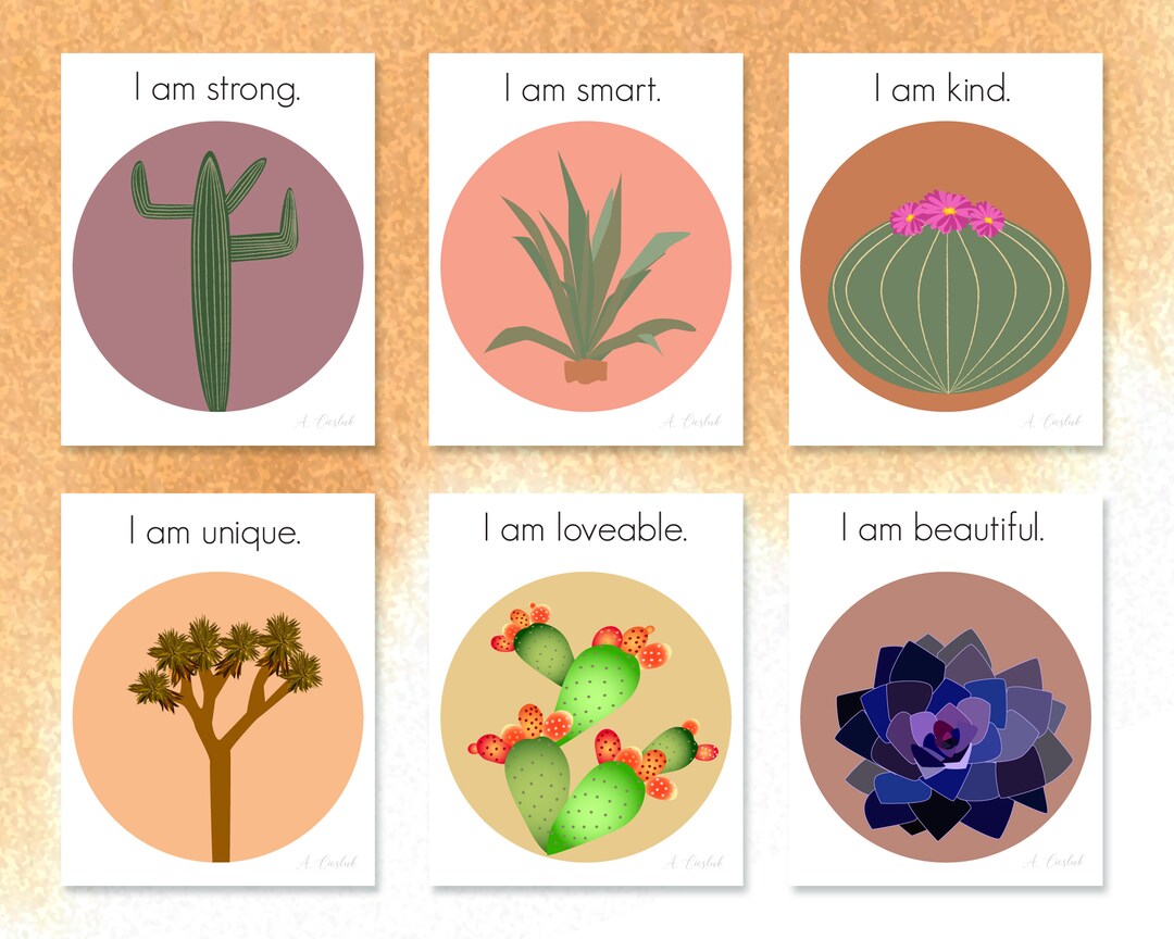Desert Themed Words of Affirmation Illustrations - Etsy