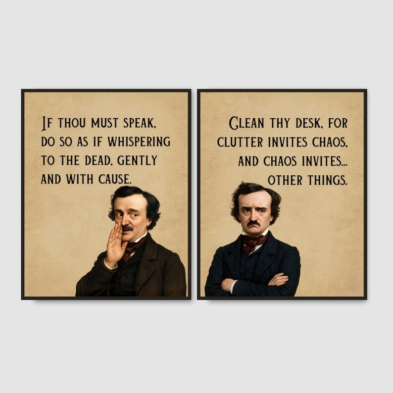 Funny Edgar Allan Poe Classroom Rules, English Posters for Classroom ...