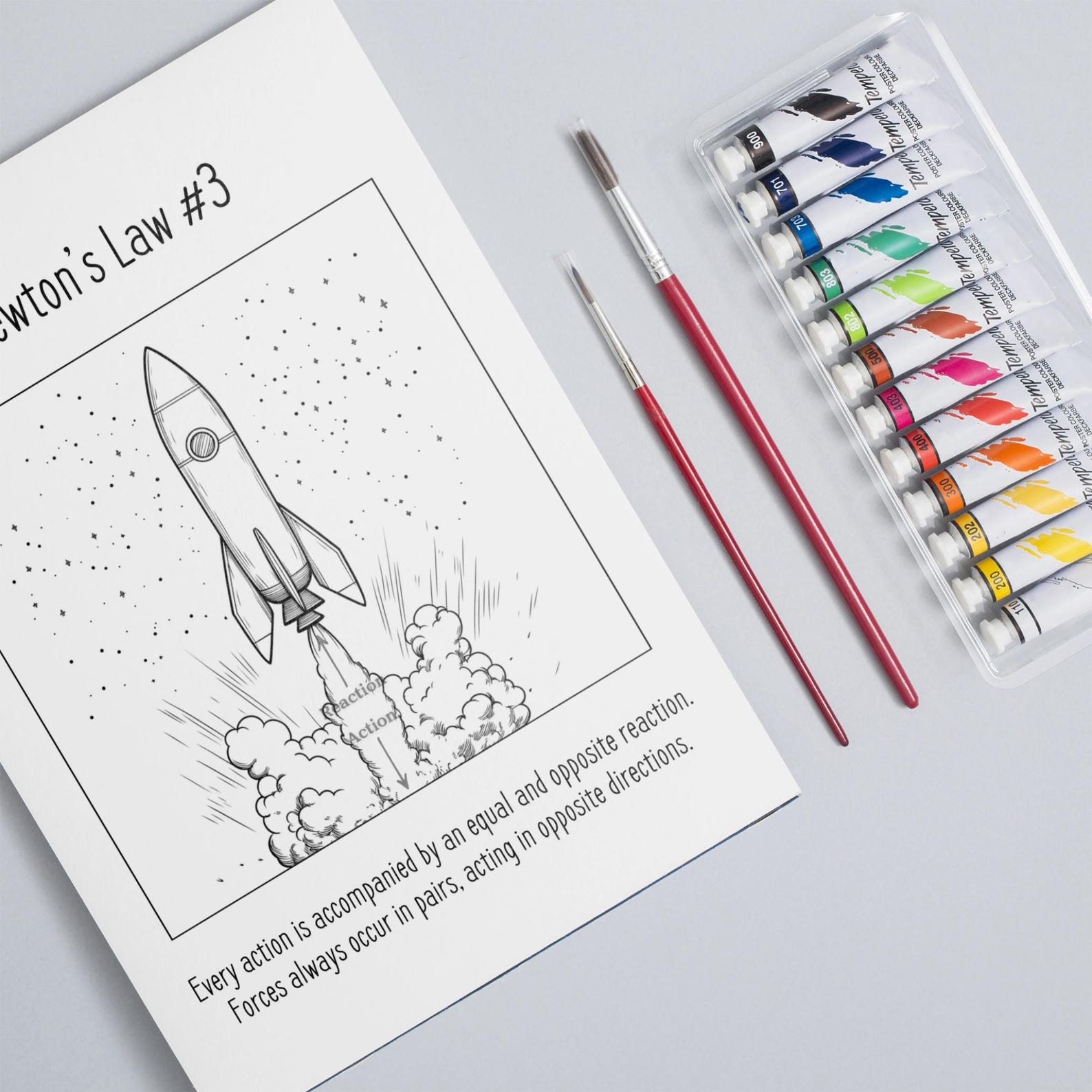 Coloring Pages of Newton's Laws of Motion, Educational Coloring Pages ...