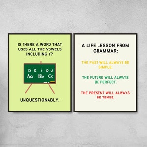 Funny Grammar Posters for English Classroom Decor, Punctuation Wall ...