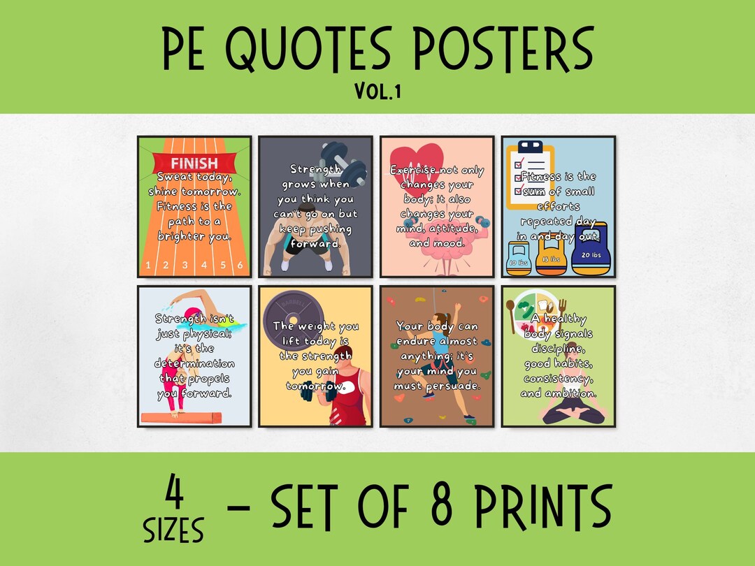 Physical Education Quotes Classroom Posters, Physical Education Wall ...