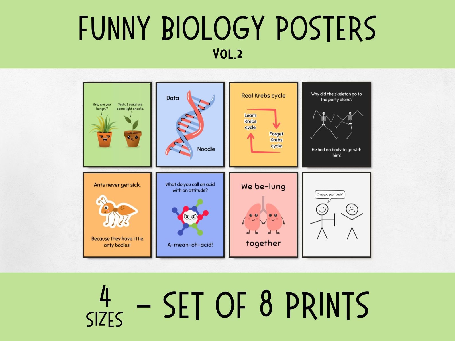 Funny Biology Posters for Classroom Decor, Popular Science Posters ...