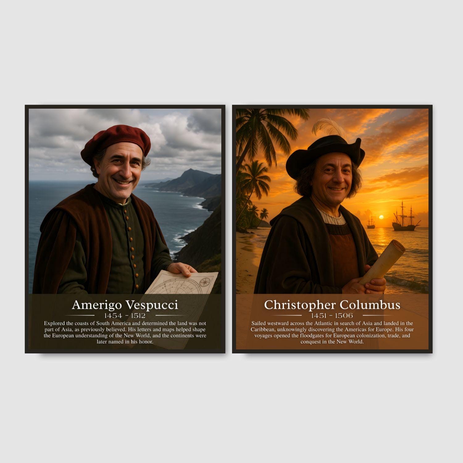 Famous Explorers History Classroom Decor and Flashcards, World History ...