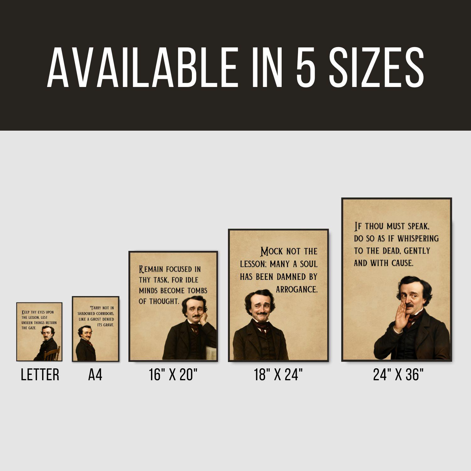 Funny Edgar Allan Poe Classroom Rules Posters, High School English ...