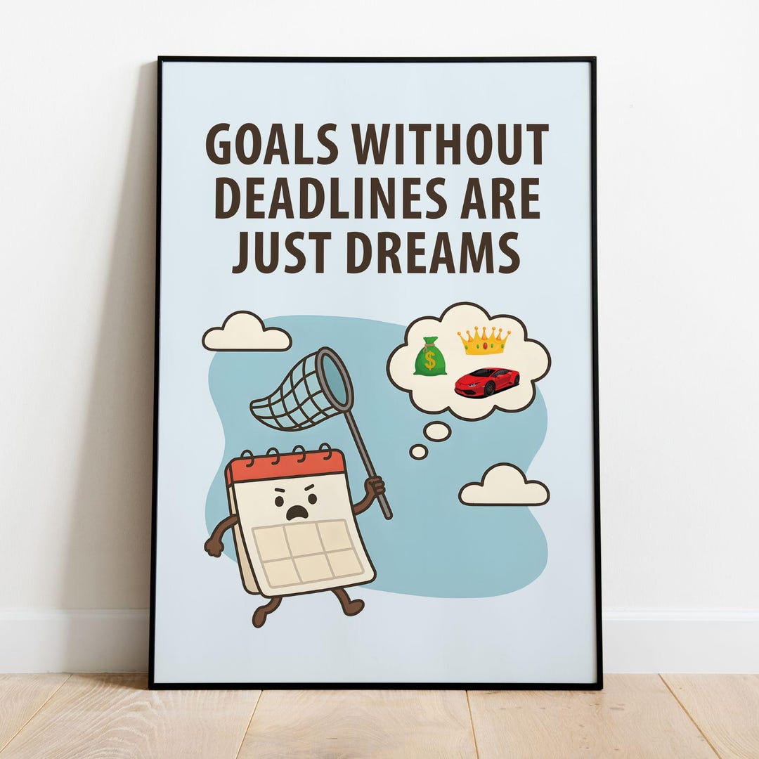 Funny Goal Setting Poster, Growth Mindset Poster for Classroom Decor ...