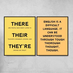 Funny Grammar Posters for English Classroom Decor, Grammar Punctuation ...