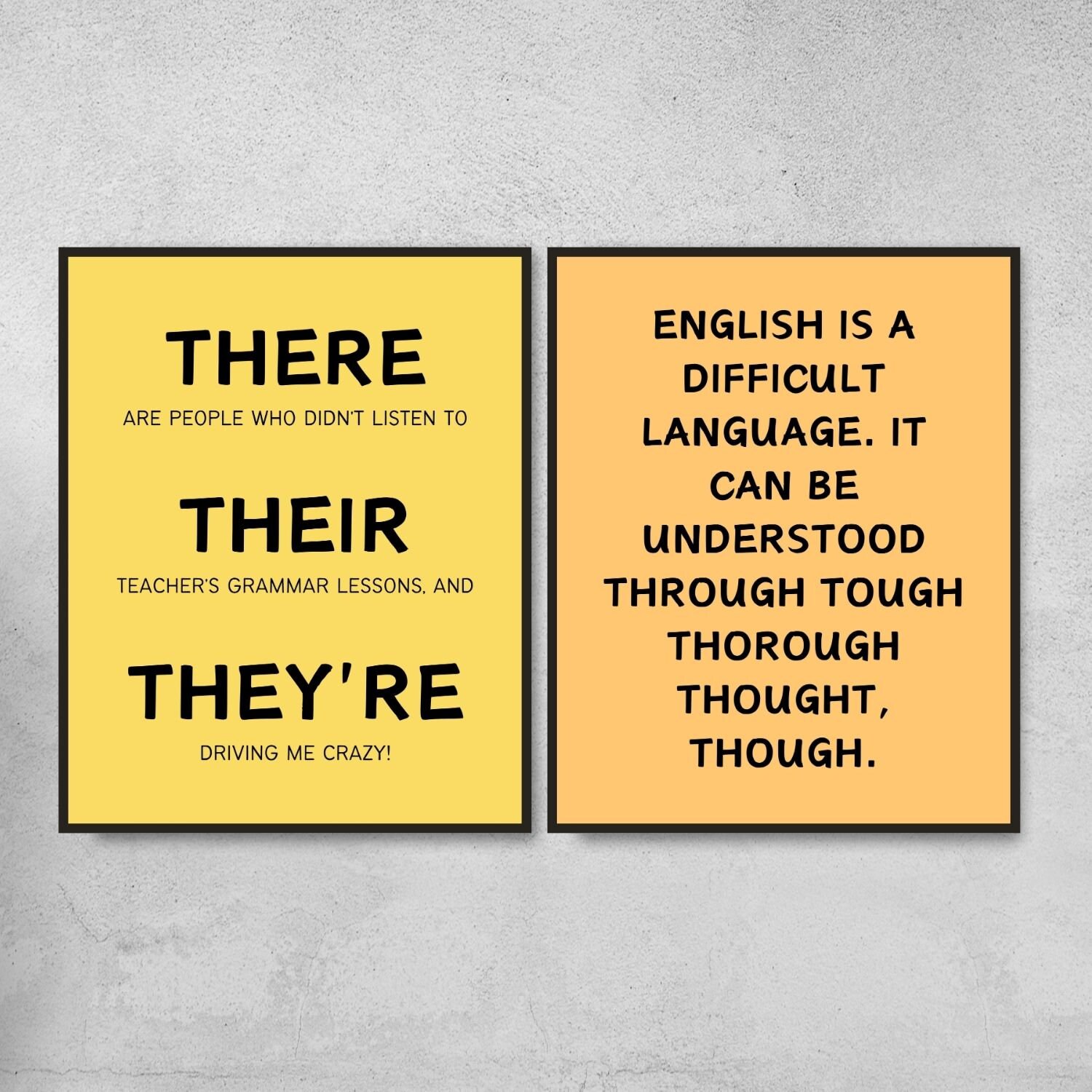 Set of 8 Funny Grammar Posters for English Classroom Decor, Punctuation ...