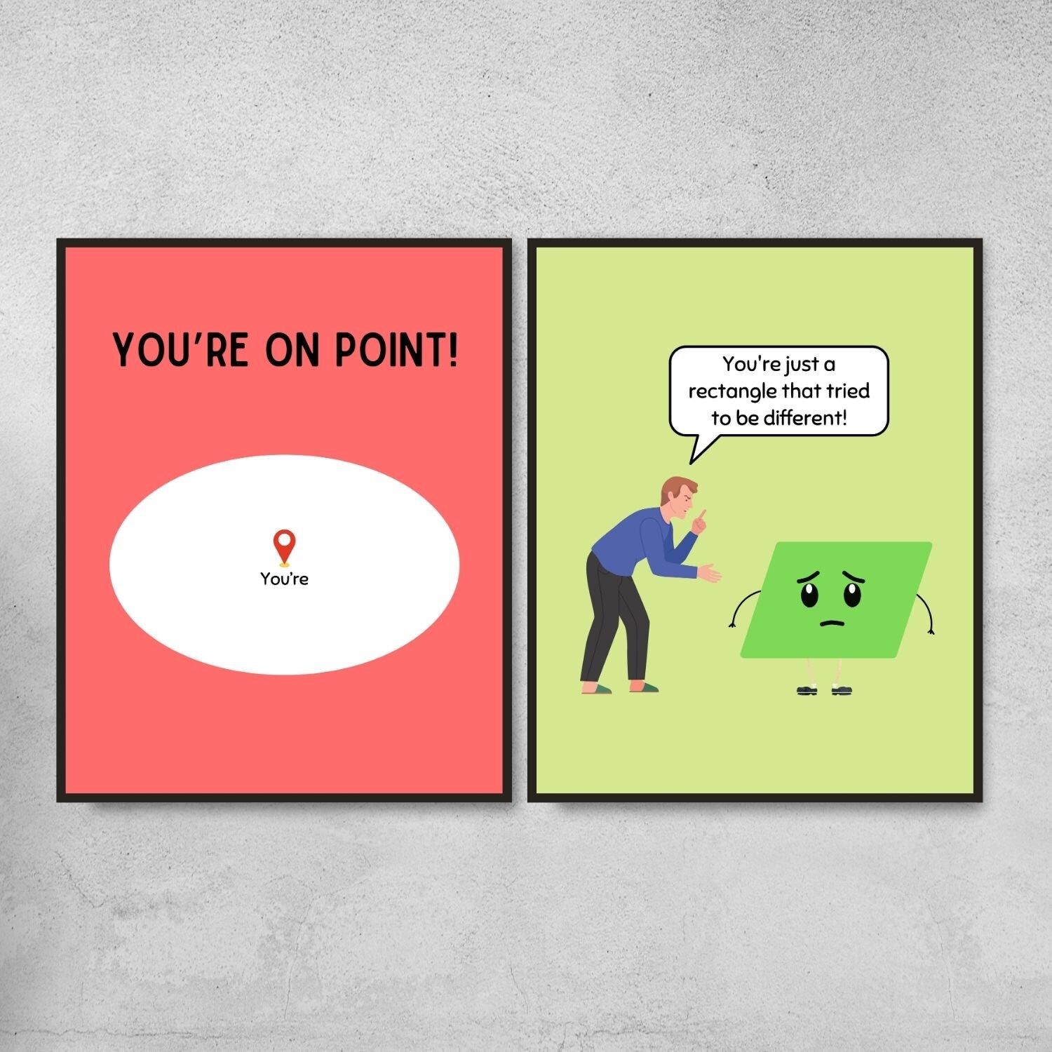 Funny Geometry Posters for Math Classroom Decor, Middle School & High ...