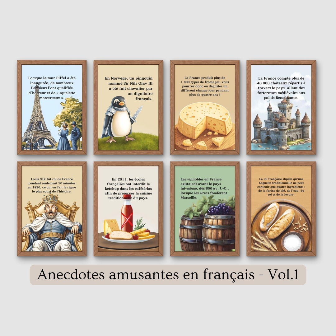 French Fun Facts Posters in French, French Class Posters, Educational ...