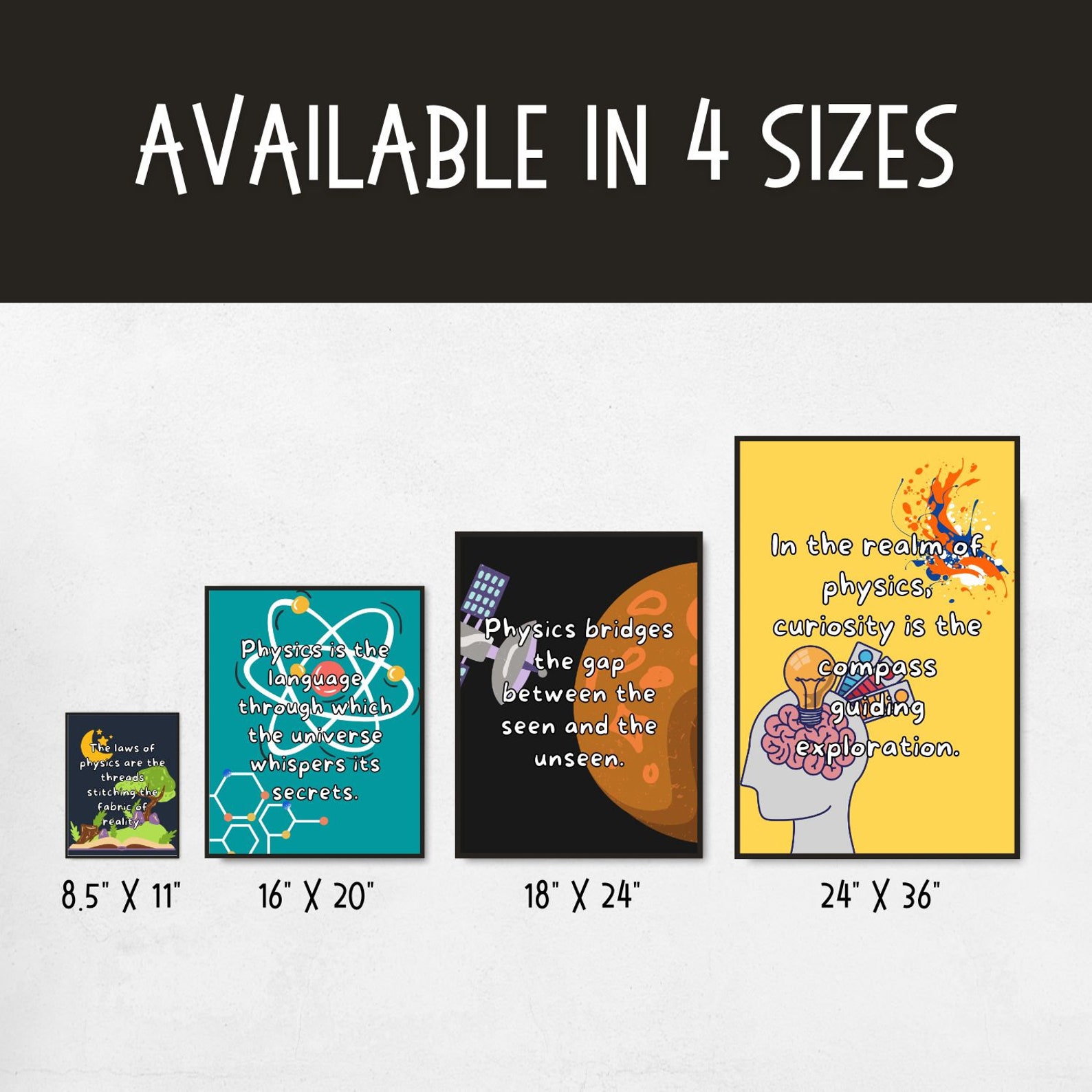 Quotes for Physics Classroom Decor, Popular Science Posters for Kids ...