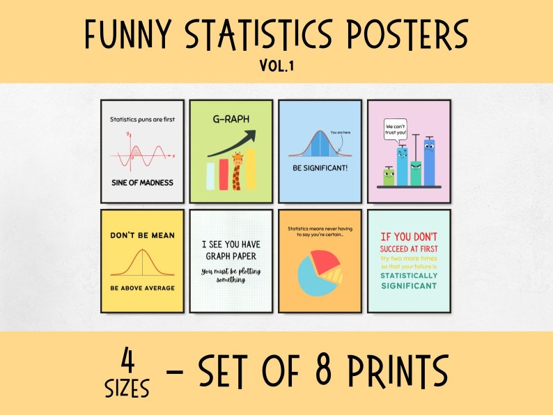 Funny Statistics Posters for Math Classroom Decor, Math Homeschool ...