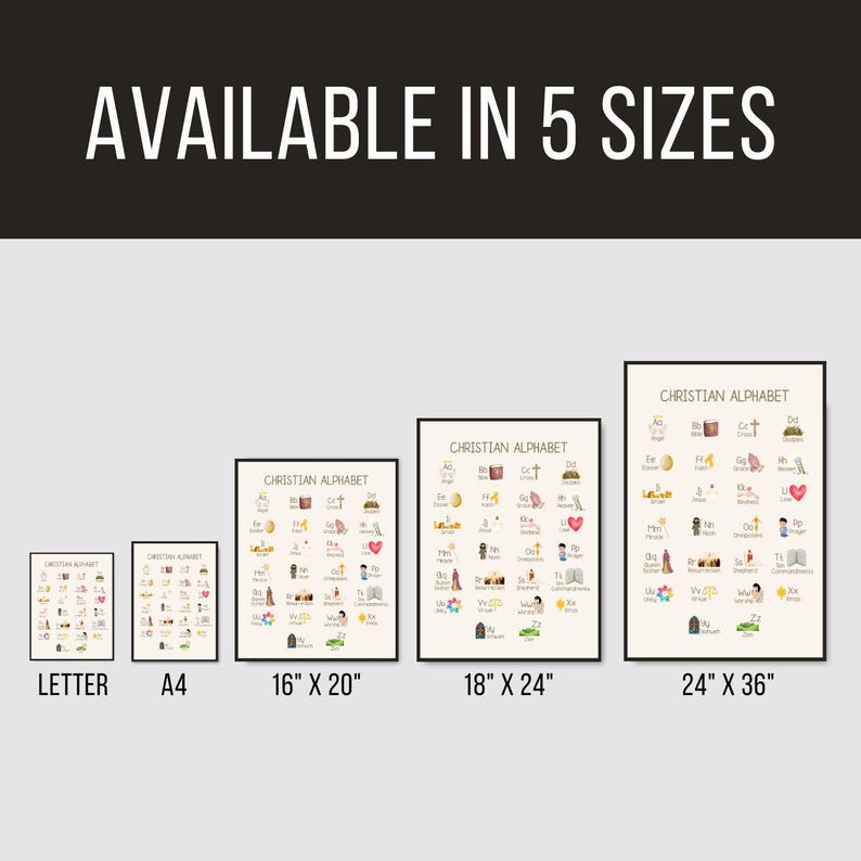 Christian Alphabet Poster for Kids, Preschool Classroom Decor, Prayer ...